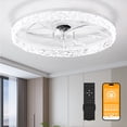 19.7" Ceiling Fan with Light, Remote & APP Control - Dimmable 3-Color 6 ...