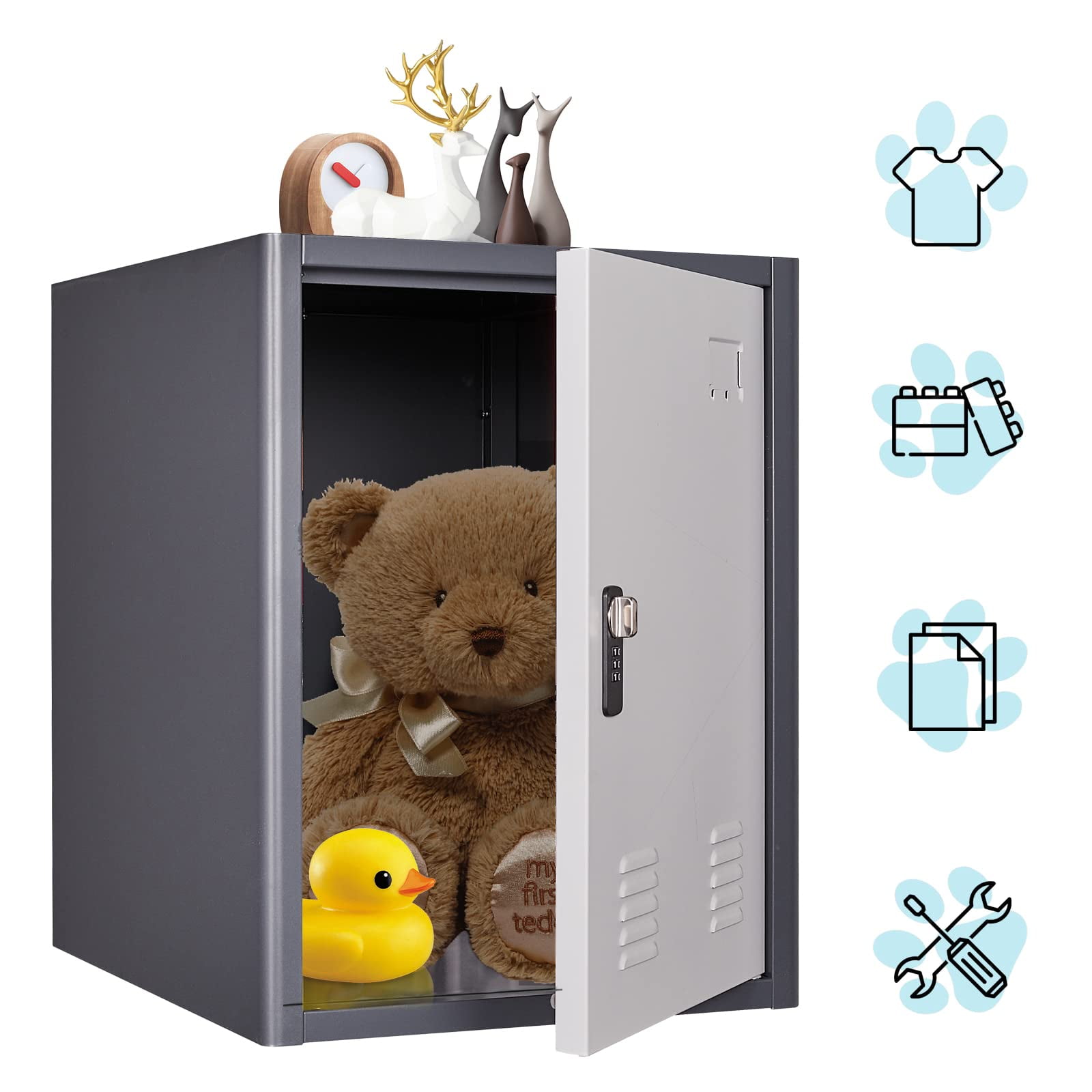 19.7"H Locker Storage Cabinet, Metal Locker Storage Cabinet With 1 ...