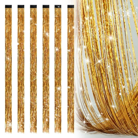 19.7 Inch Clip In Hair Tinsel Fairy Hair Tinsel Kit Clips Clip On ...