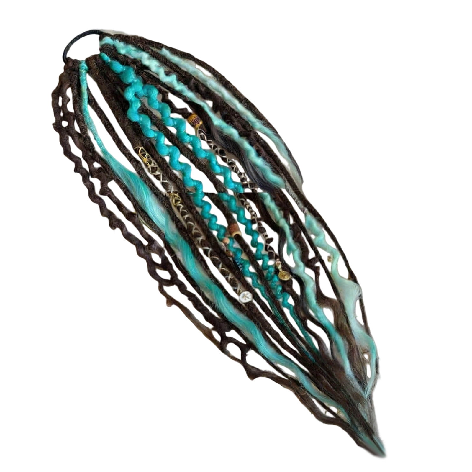 19.7 Inch Elastic Dirty Braid Ponytail, Synthetic Dreadlock Extension ...