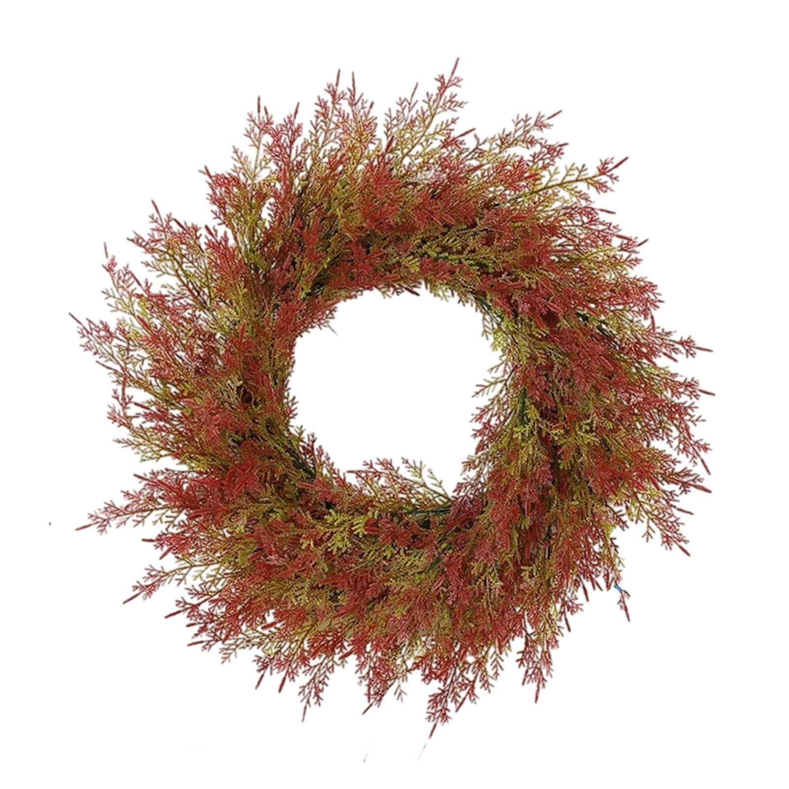 19.7 Inch Fall Wreath for Front Door, Artificial Orange Eucalyptus ...