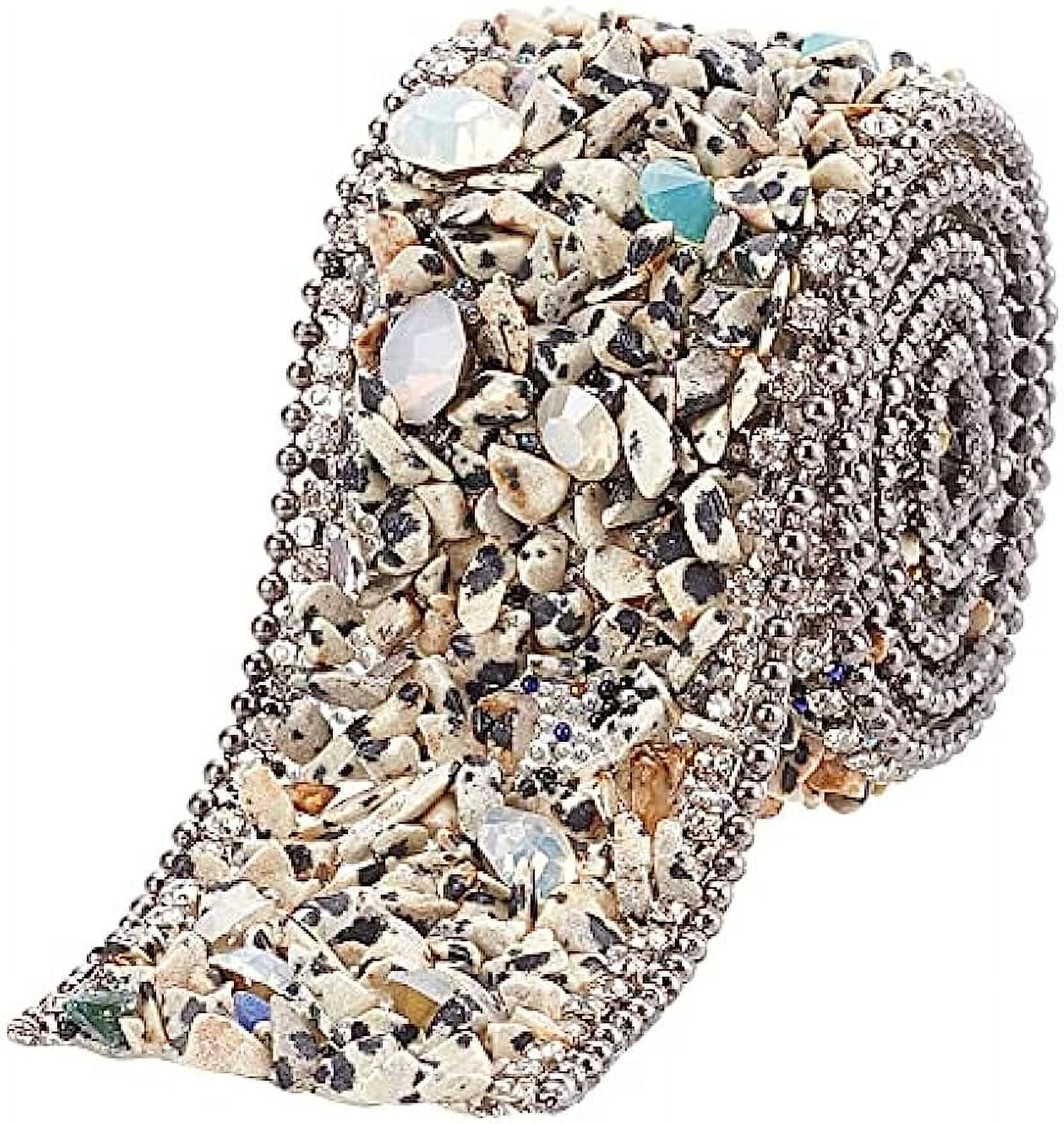 19.7 Inch Stone Chip Trim Hotfix Ribbon 1.4 Inch Wide Trimming Applique ...