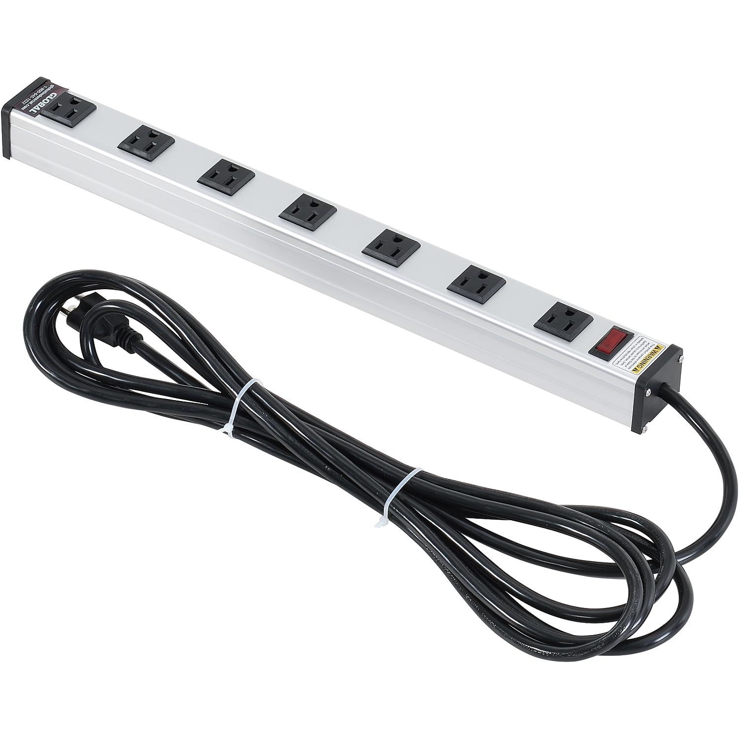 19" 7 Outlet Aluminum Power Strip with 15-ft Cord ETL/cETL - Walmart.com