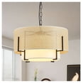 19.7'' Rattan Chandelier 4-Light, Farmhouse Boho Pendant Light with ...