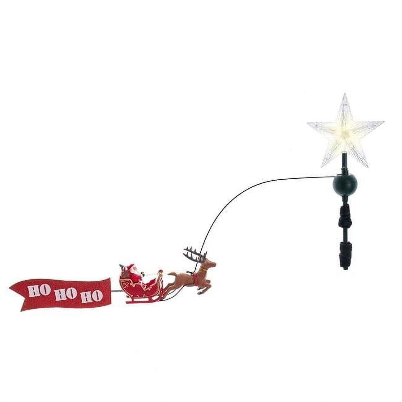 19.7 in. LED Star Tree Topper with Rotating Santa, Multi Color ...