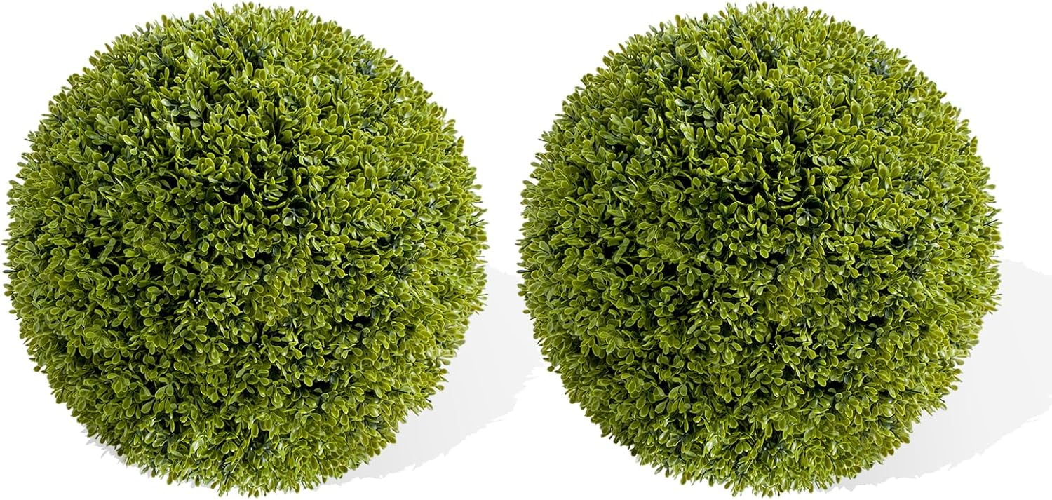 19.7 inch Artificial Plant Topiary Ball Set of 2, Lifelike Artificial ...