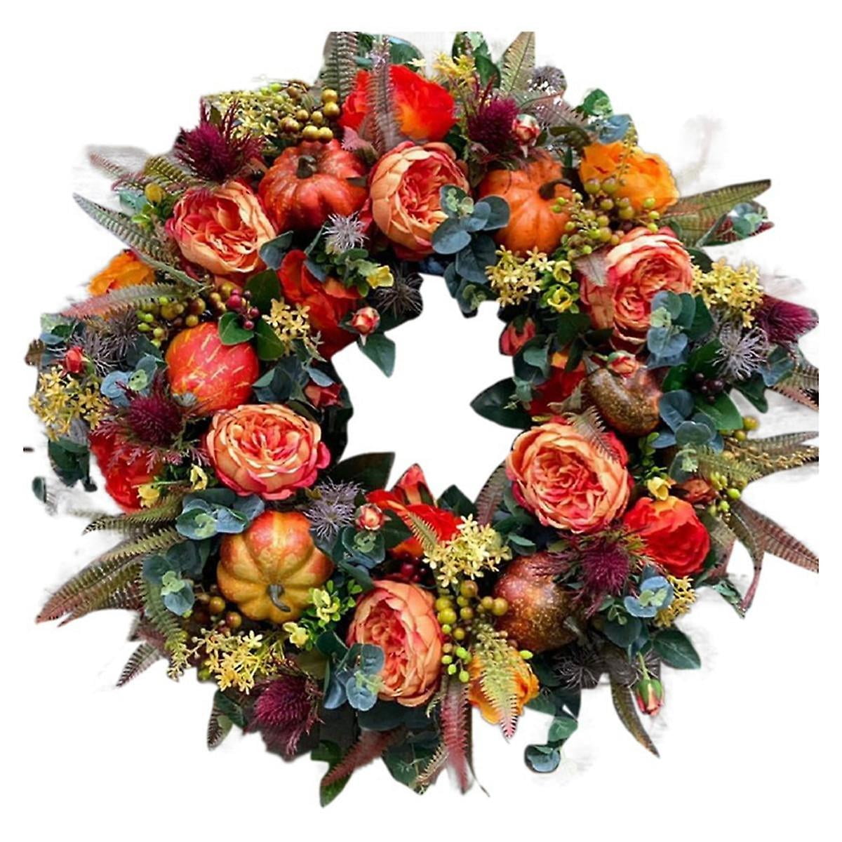 19.7-inch Autumn Wreath Fall Wreaths For Front Door Outside,with ...