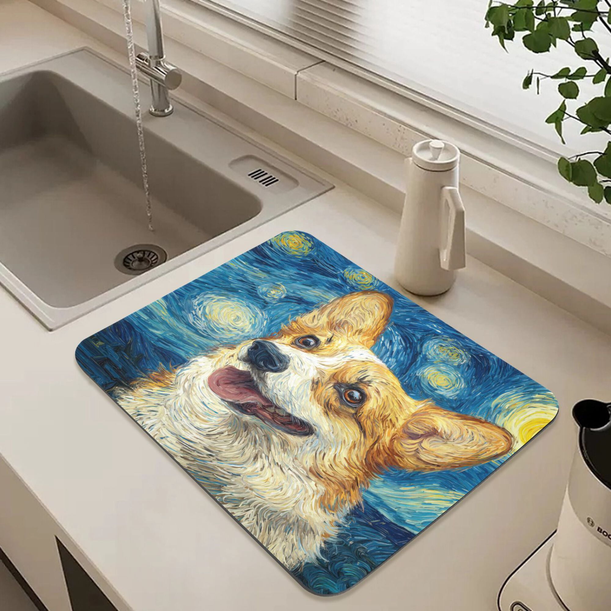 19.7" x 15.7"Diatomaceous Earth Dish Drying Mat Super Absorbent Non ...
