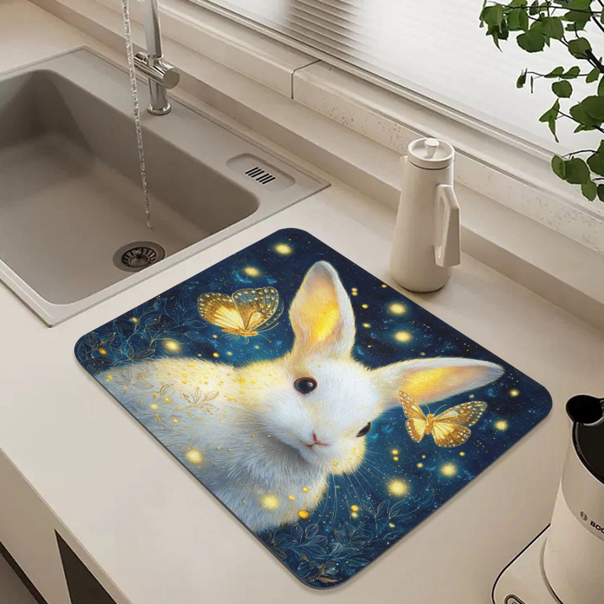 19.7" x 15.7"Diatomaceous Earth Dish Drying Mat Super Absorbent Non ...