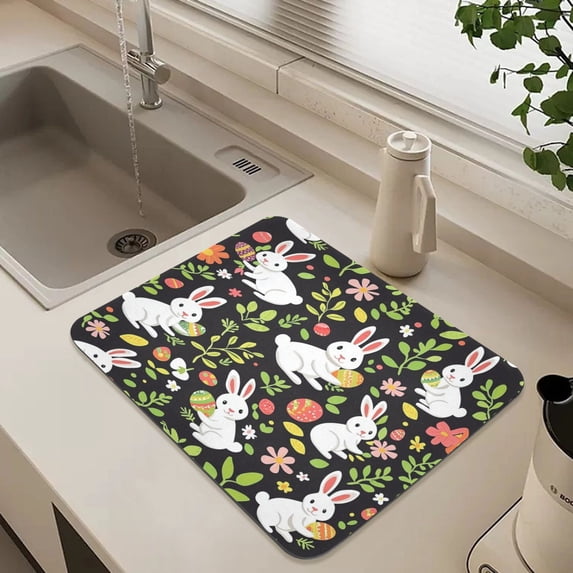 19.7" x 15.7"Diatomaceous Earth Dish Drying Mat Super Absorbent Non ...