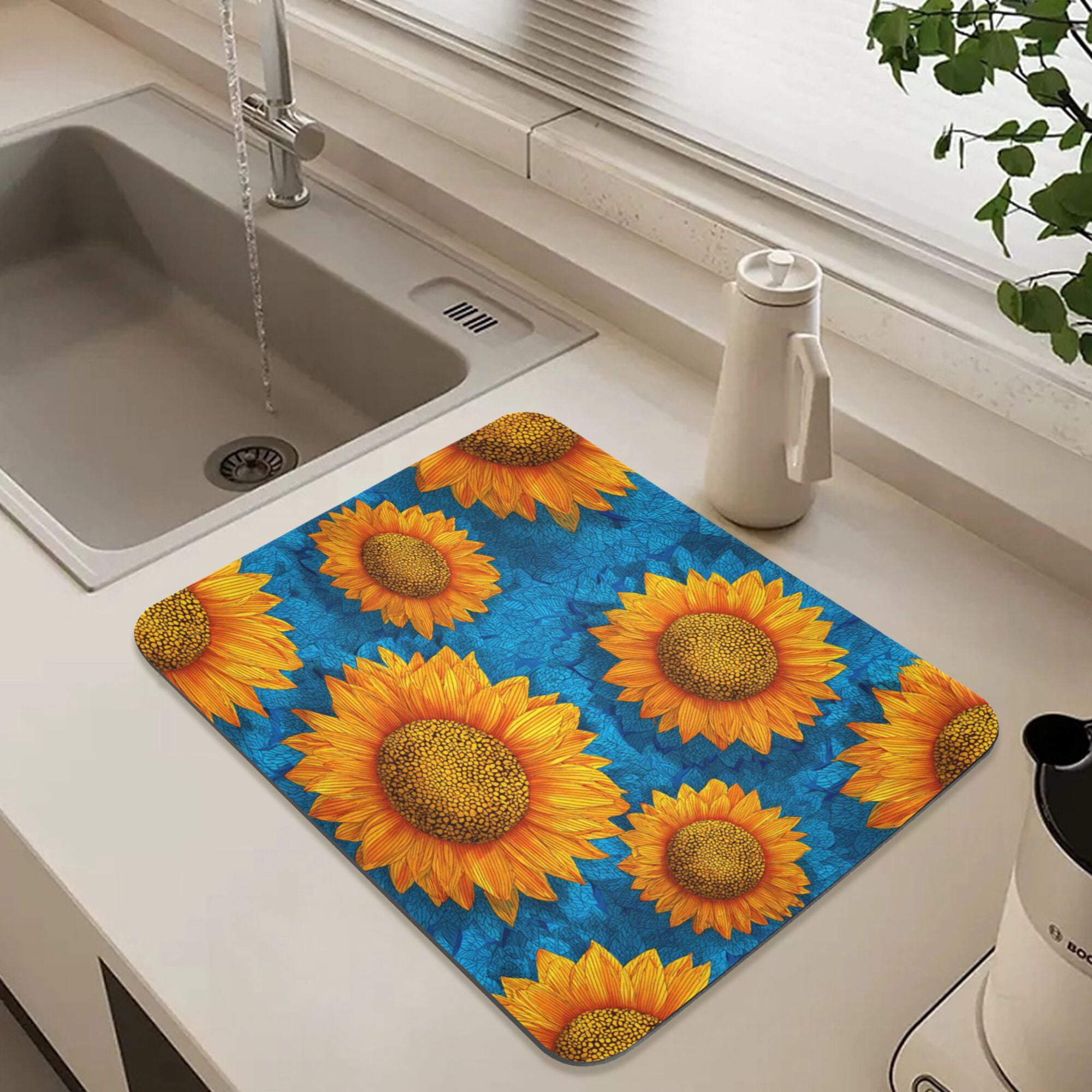 19.7" x 15.7"Diatomaceous Earth Dish Drying Mat Super Absorbent Non ...
