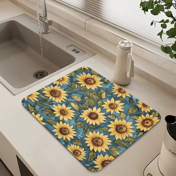 19.7" x 15.7"Diatomaceous Earth Dish Drying Mat Super Absorbent Non ...