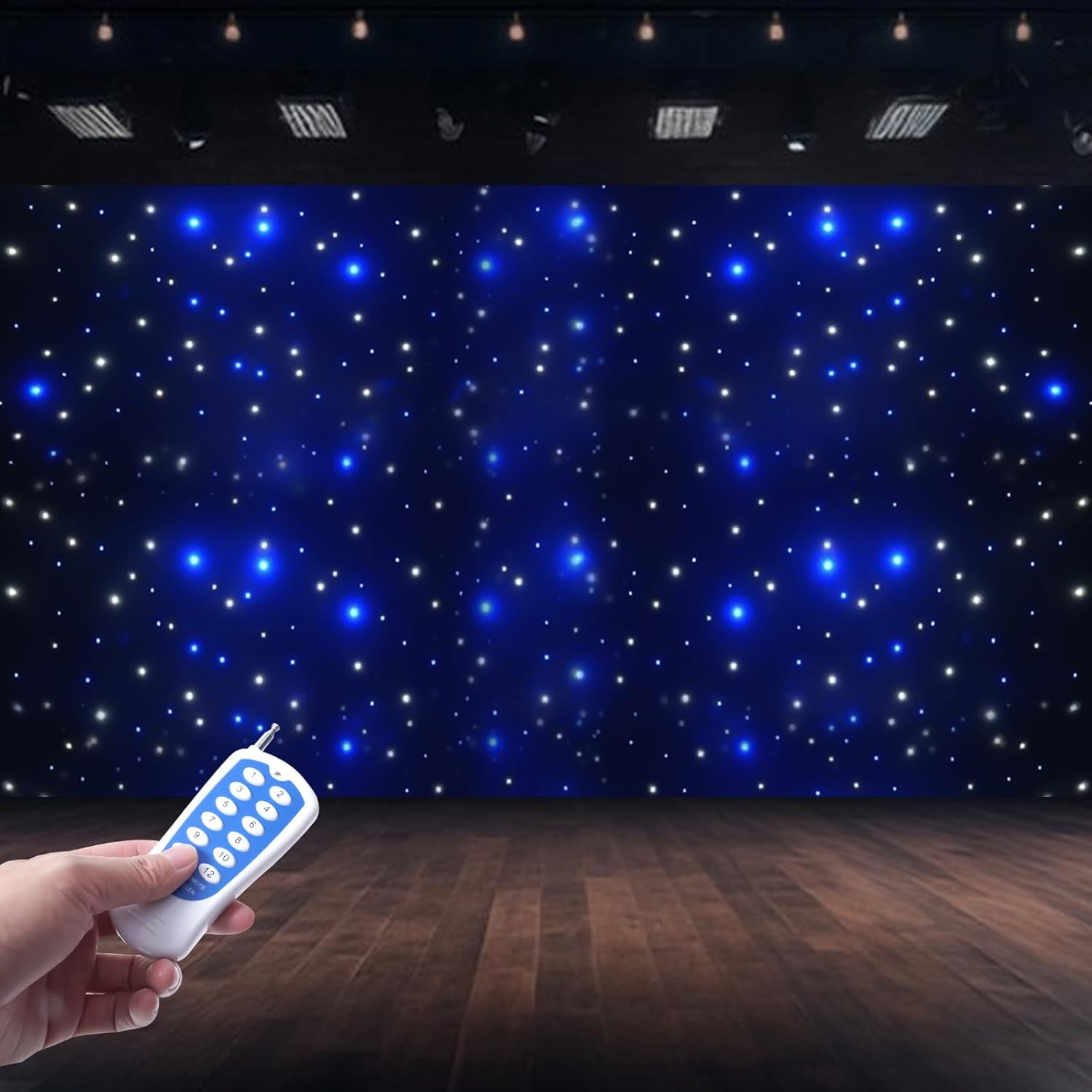 19.7 x 9.5ft Velvet Galaxy Stars Backdrop with 360 LED Beads, Foldable ...