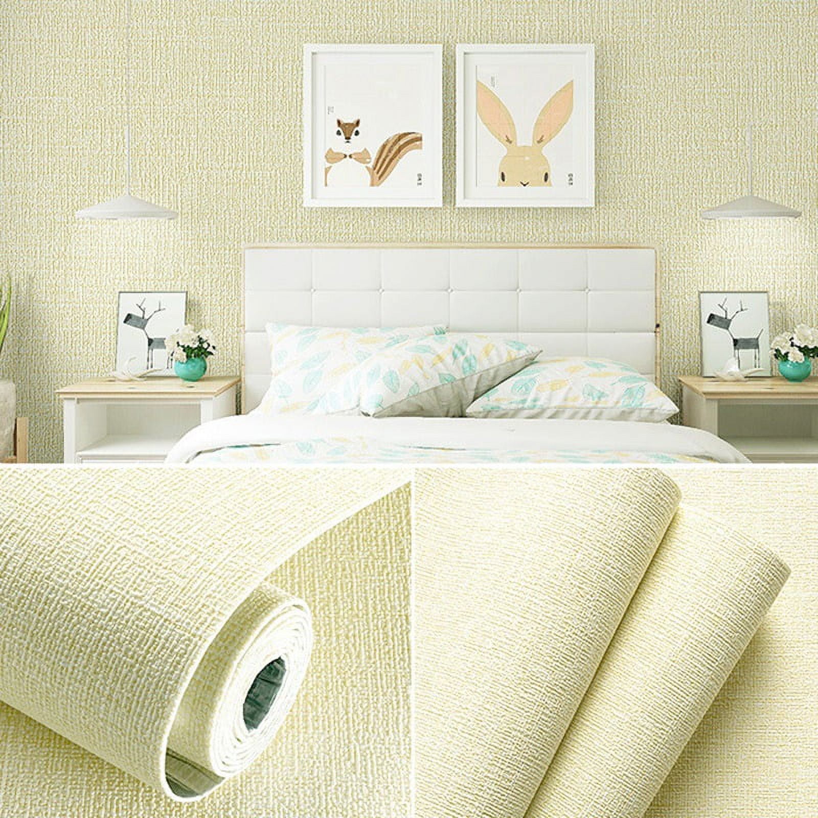 19.7"x110.2" Linen Wallpaper Texture Wallpaper PVC Self-Adhesive Peel ...