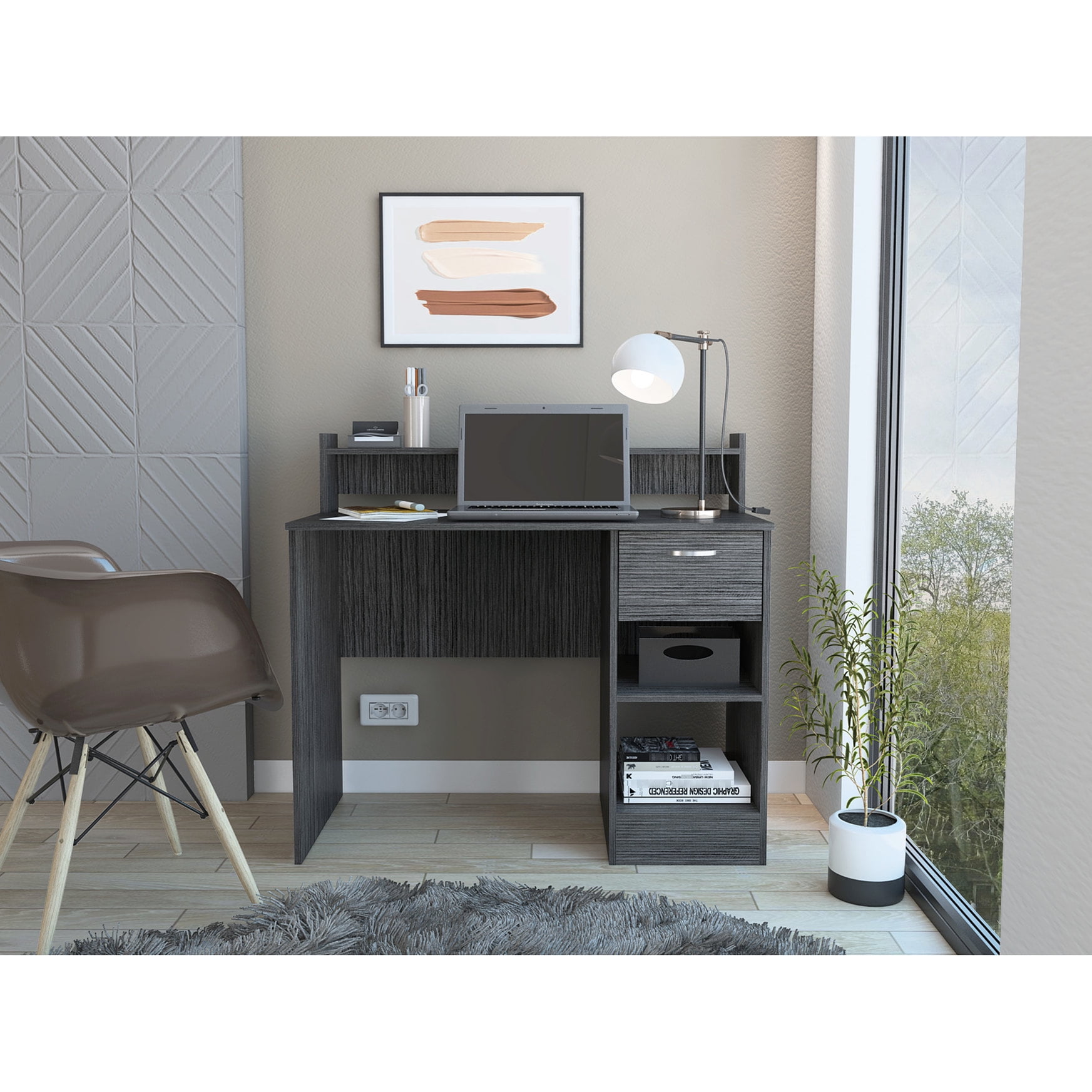 19.70 in. Deep - Drawer and Shelf Storage - Office Desk Setup / Fits ...