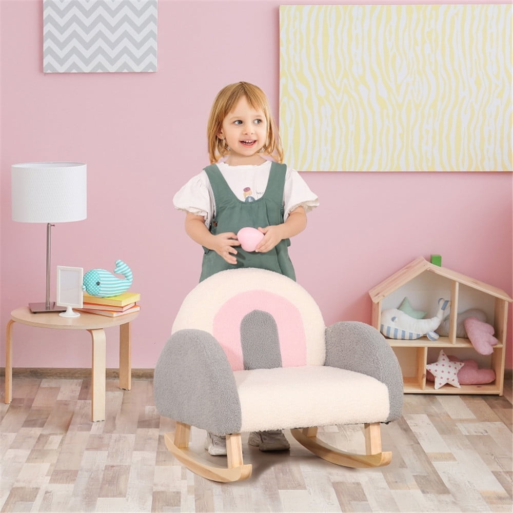 19.75" Kids Sofa, Toddler Armchair with Solid Wooden Frame and Anti ...