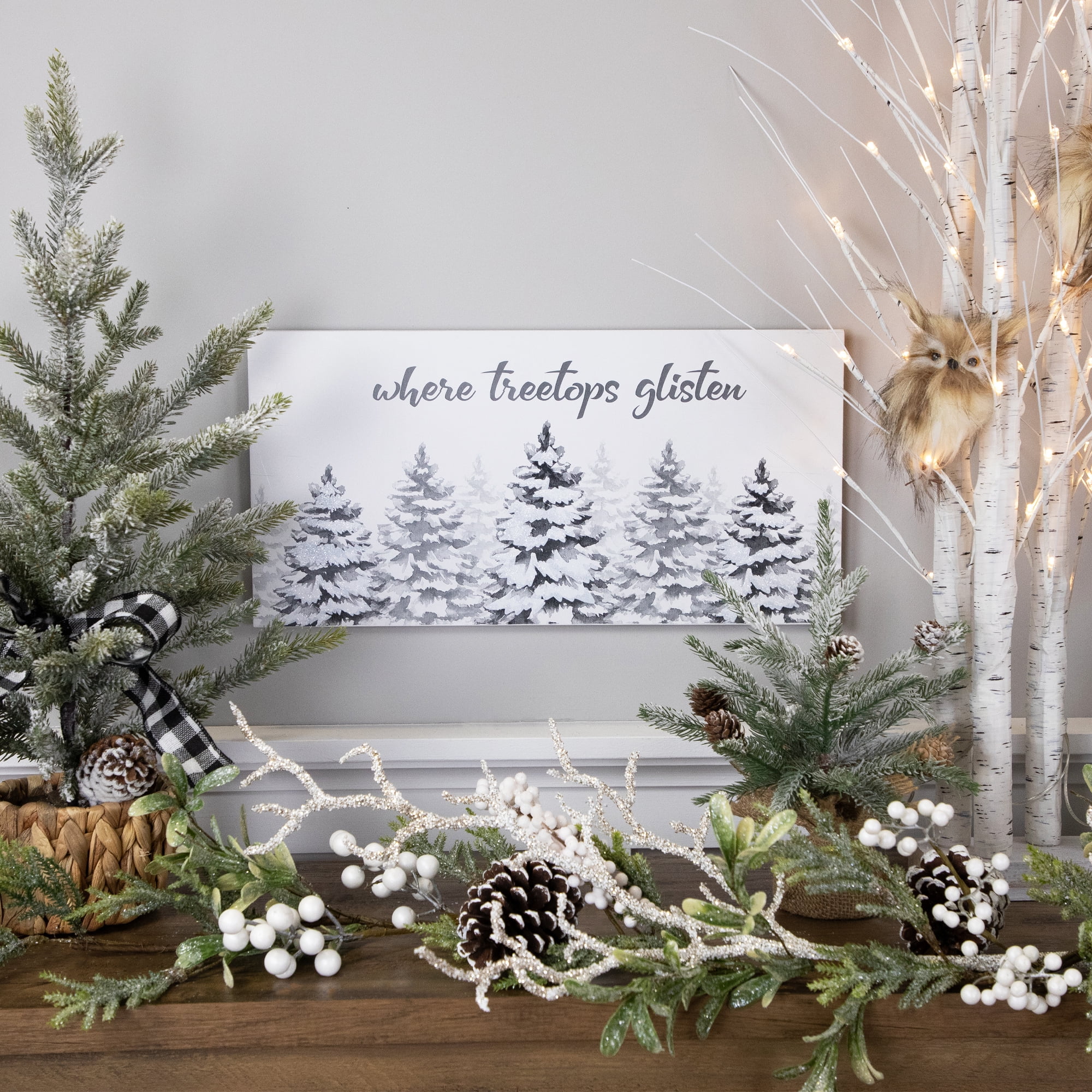19.75" Where Treetops Glisten Christmas Wall Sign - Walmart.com