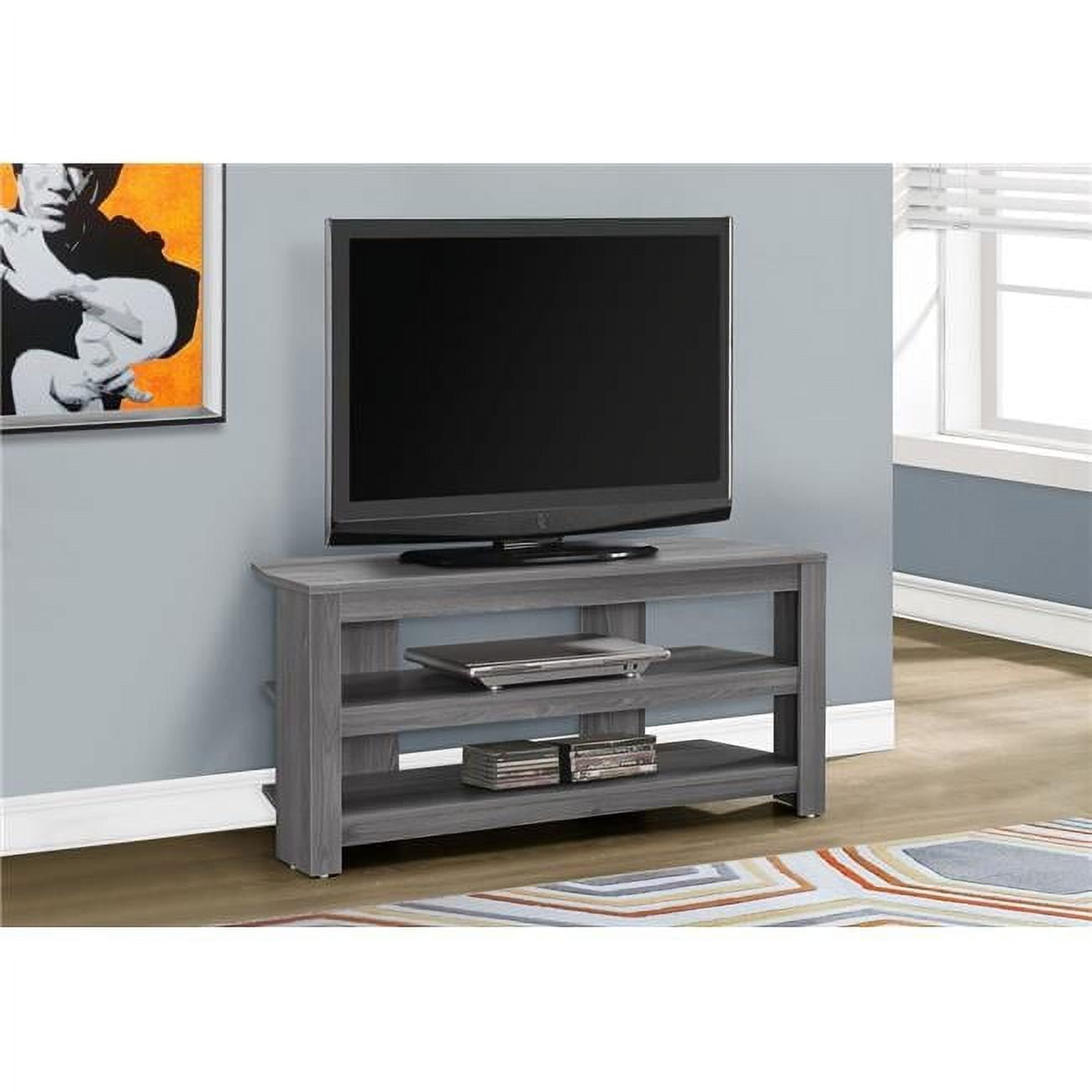19.75 in. Grey Particle Board & Laminate TV Stand - Walmart.com