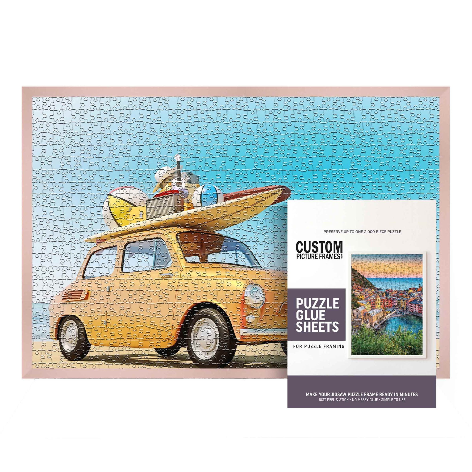19.75x26.75 Puzzle Frame Kit with Glue Sheets | Rose Gold Minimilist ...