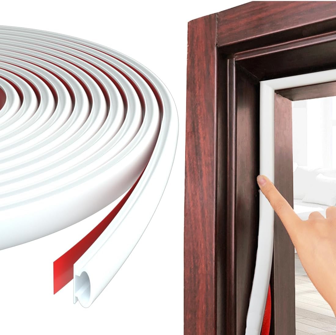 19.7Feet Door Weather Stripping Door Seal Strip,Self-Adhesive Rubber ...