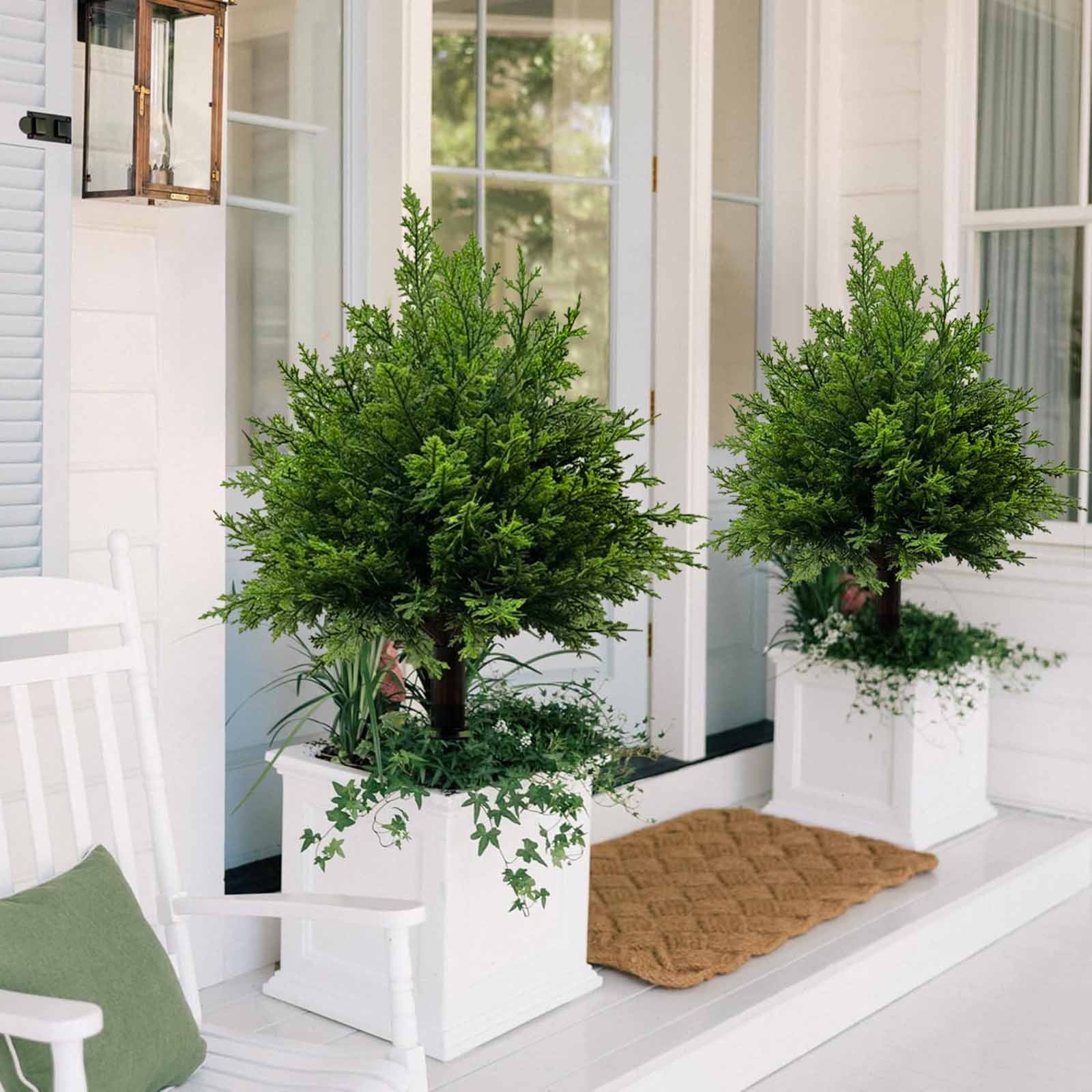 19.7Inch Small Coniferus Shrub With Ground Spike UV-Resistant ...