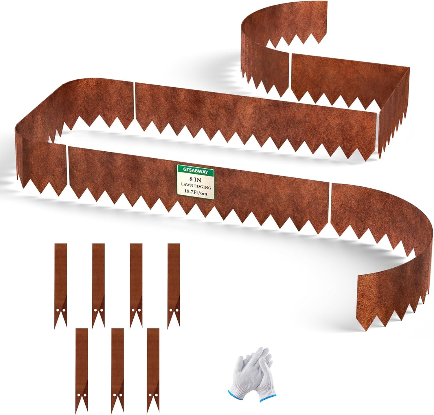 19.7ft Cor-Ten Weathering Steel Landscape Edging (6 Pack) - 8 - Walmart.com