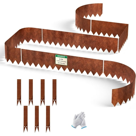 19.7ft Cor-Ten Weathering Steel Landscape Edging (6 Pack) - 8 - Walmart.com