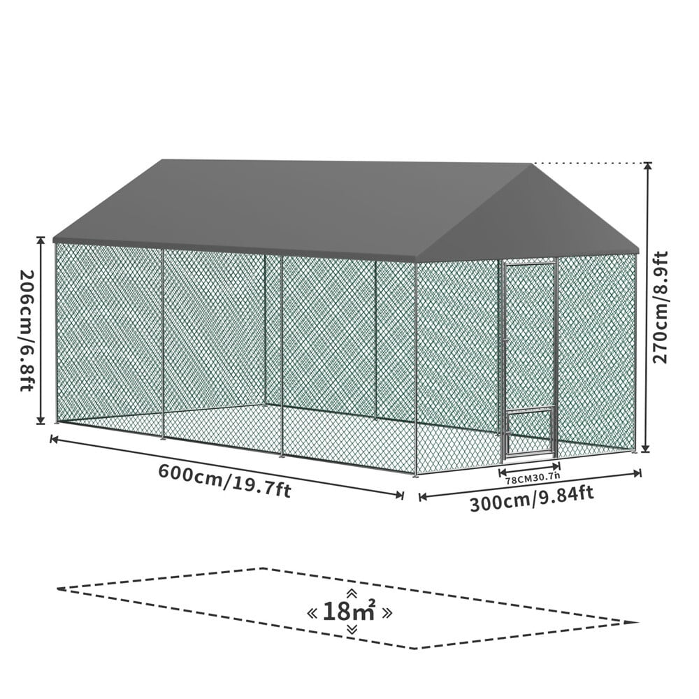19.7ft Spacious Chicken Coop Run Large Walk In Pet Cage Heavy Duty Hen ...