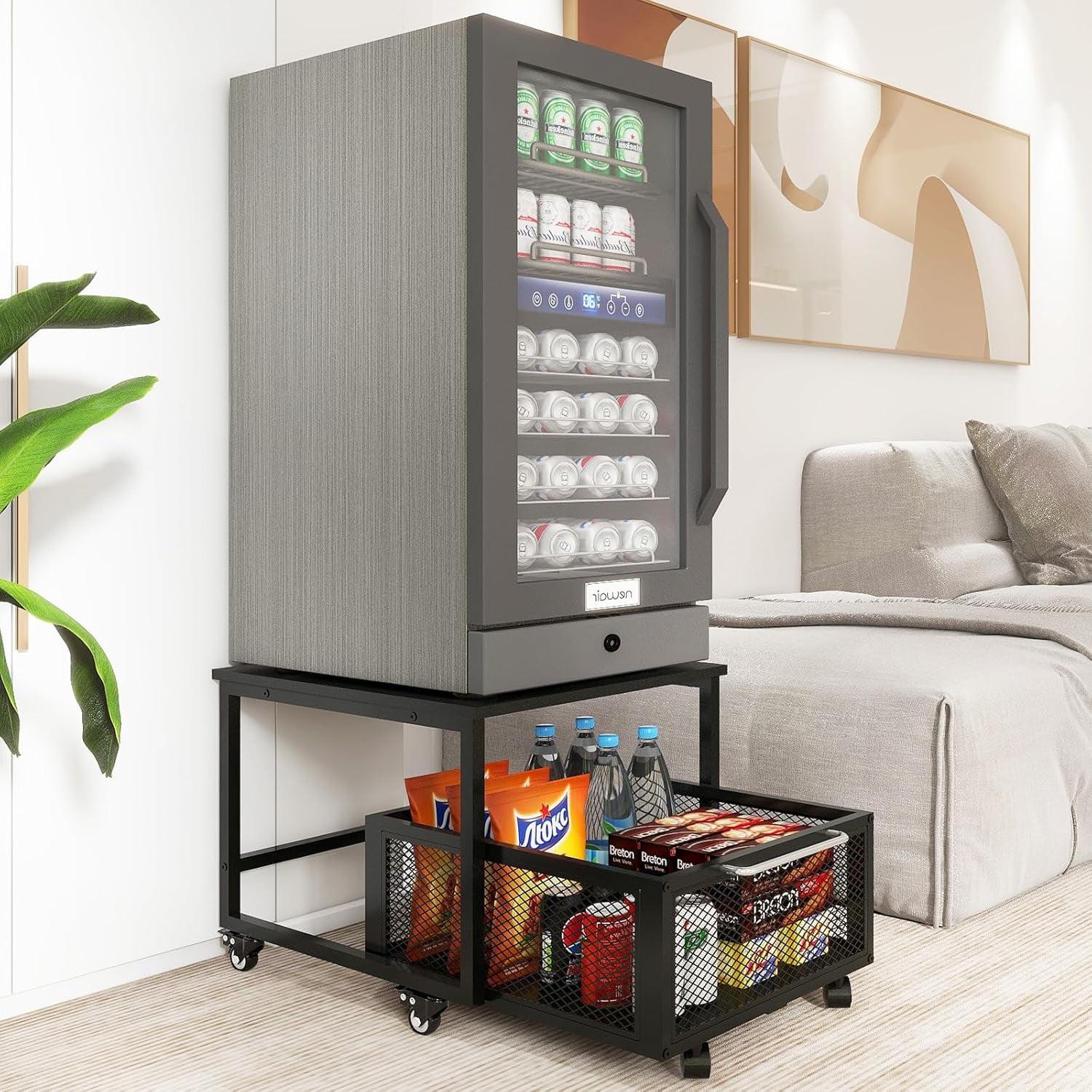 19.7x23.6in Mini Fridge Stand with Large Capicity Storage Sturdy ...