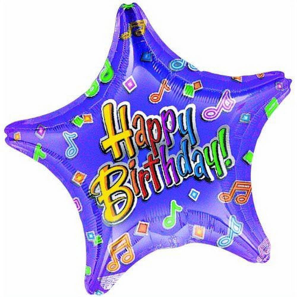 birthday tunes metallic bluncheon star 2sd 19" - Walmart.com