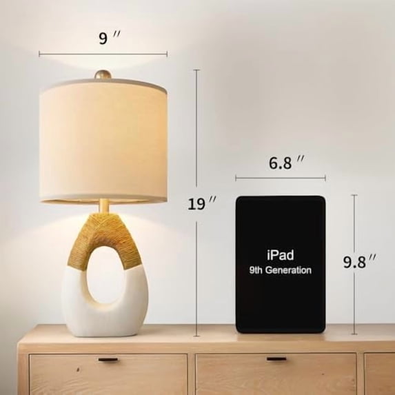 19” Boho Table Lamps Bedroom Living Room,Suitable for Small Space ...