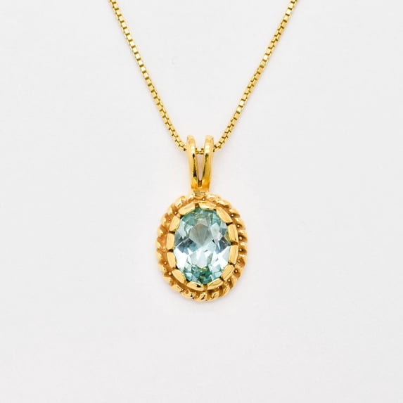 19 Carat Natural Oval Cut Aquamarine Gold Plated Jewelry Sterling ...