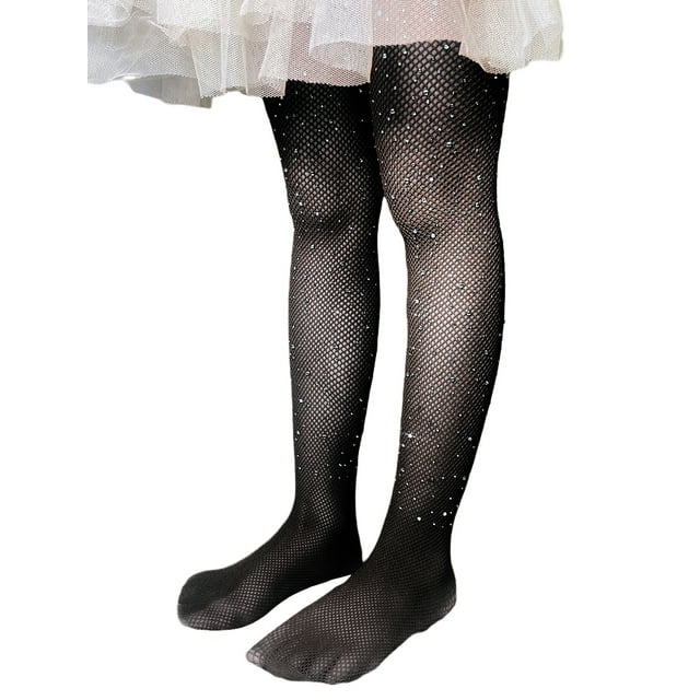 19 Colors Kids Girl's Fishnet Tights Rhinestone Glitter Stockings ...