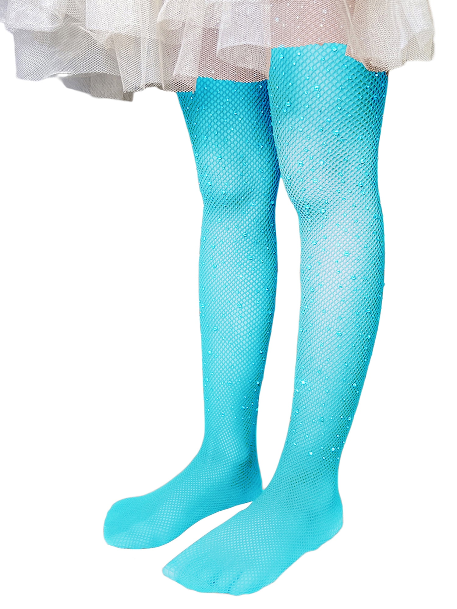 19 Colors Kids Girl's Fishnet Tights Rhinestone Glitter Stockings ...