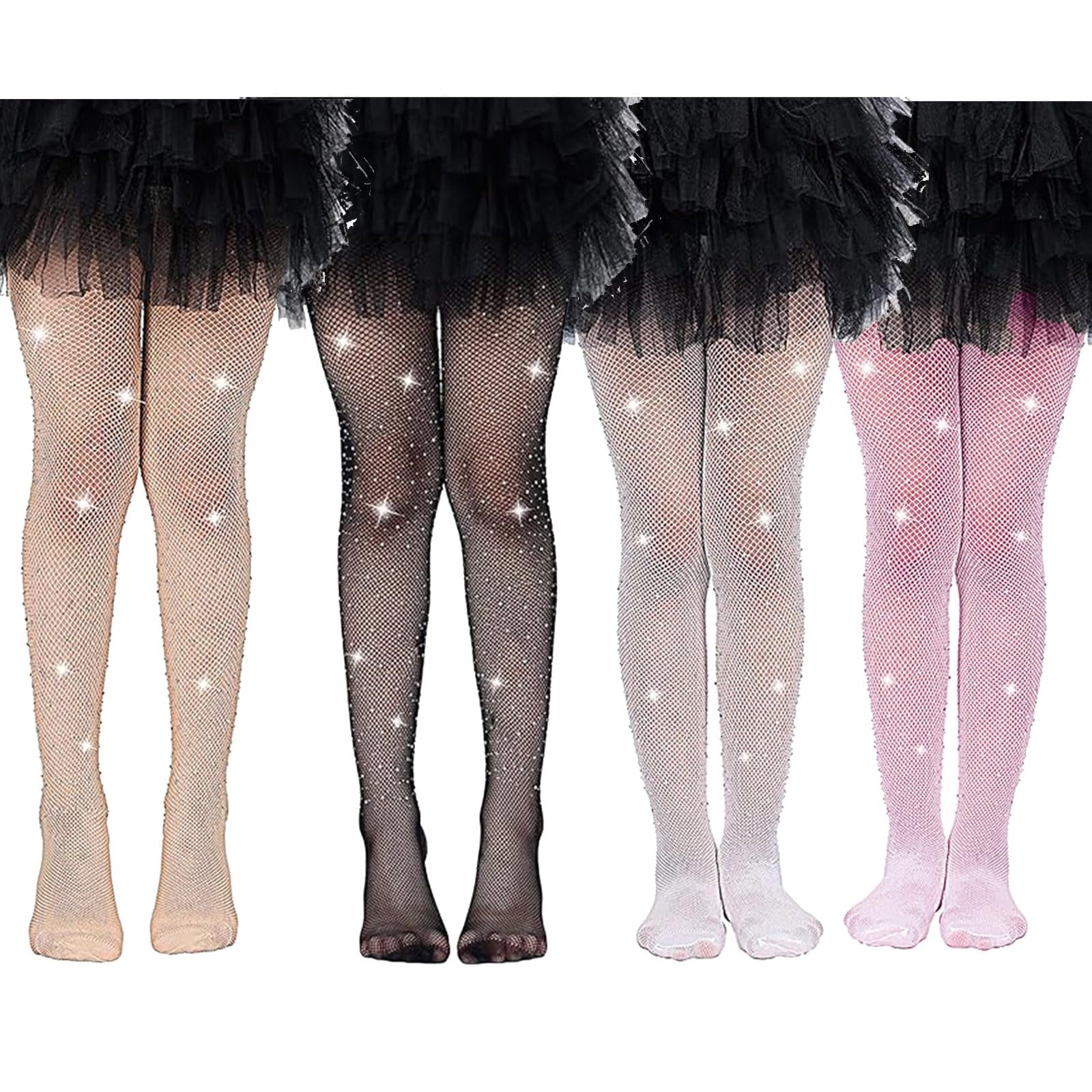 19 Colors Kids Girl's Fishnet Tights Rhinestone Glitter Stockings ...