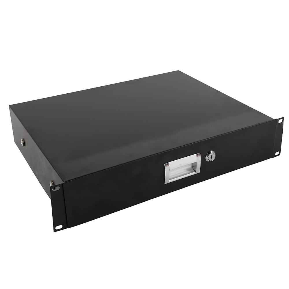 19" DJ Drawer Equipment 2U Steel Cabinet with Keys, Black - Walmart.com