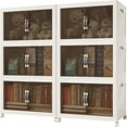 19 Gal Stackable Bins With Lid Large Foldable Box With Doors And Wheels