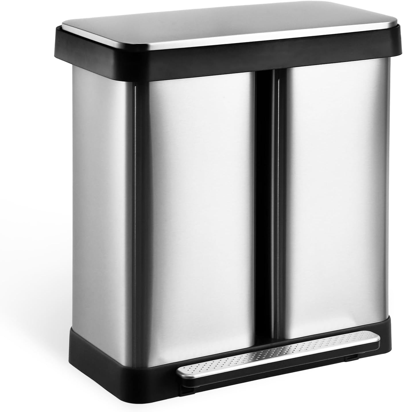 19 Gallon Trash Can, Fingerprint Proof Stainless Steel Kitchen Garbage ...