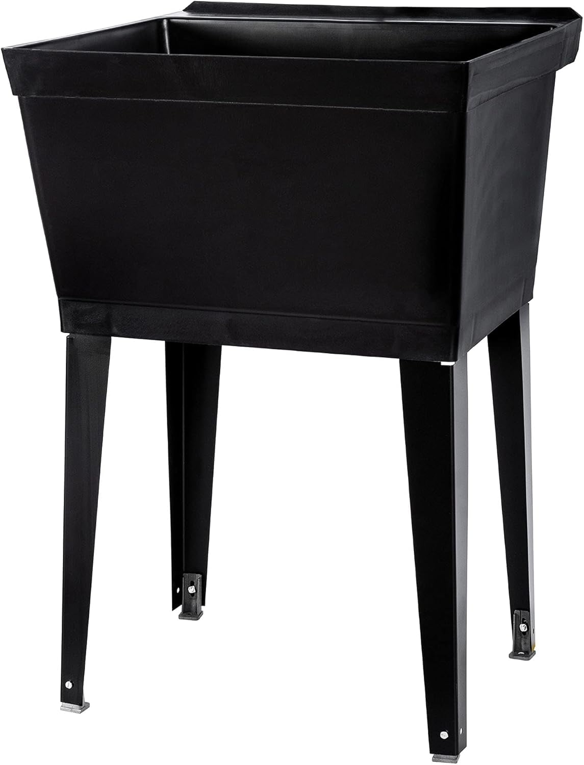 19 Gallon Utility Sink Laundry Tub by QSHIMY with Adjustable Metal Legs ...
