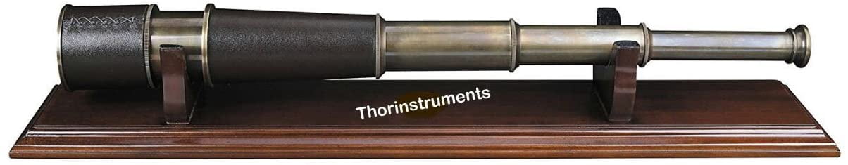 19" Handheld Brass Telescope with Wooden stand Case - Nautical ...