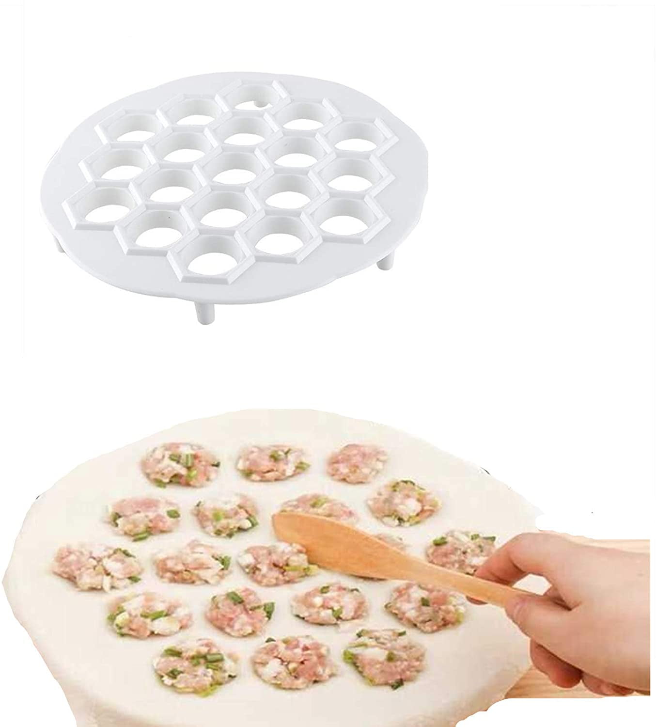 19-Hole Plastic Dumplings/Pierogi/Dumpling Maker Wrapper Empanada Press ...