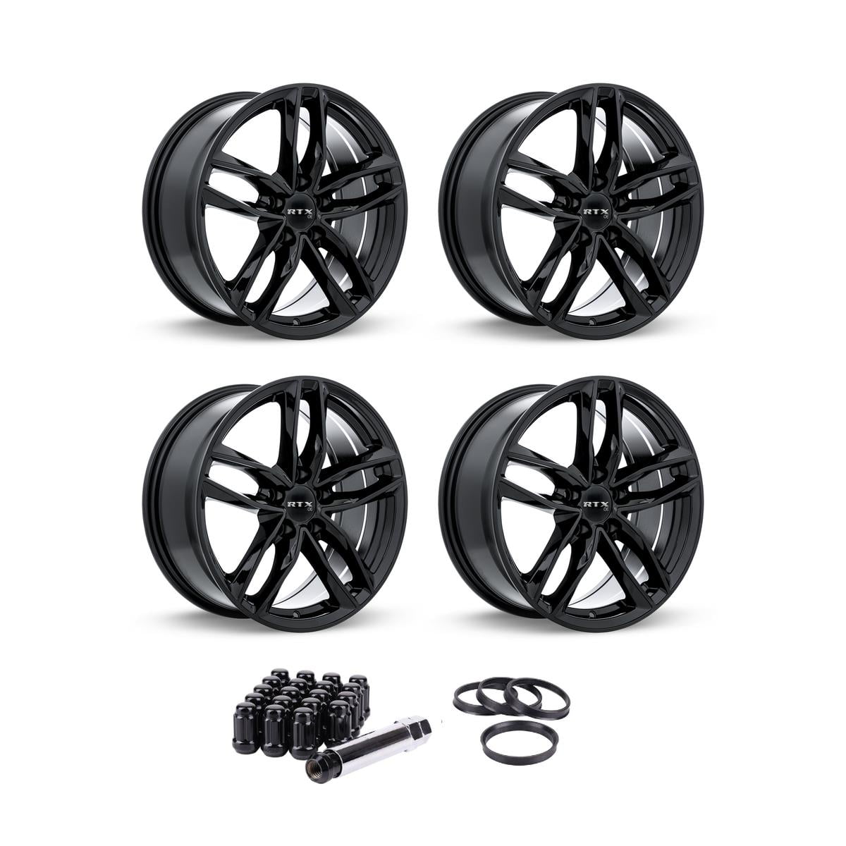 19 Inch Black Rims (Set of 4) for 2000-2006 Audi S4, RTX 507403-BF ...