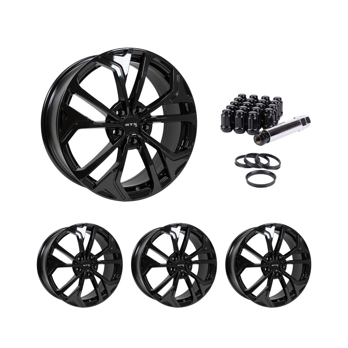 19 Inch Black Rims (Set of 4) for 2007-2023 Hyundai Elantra, RTX 82901 ...