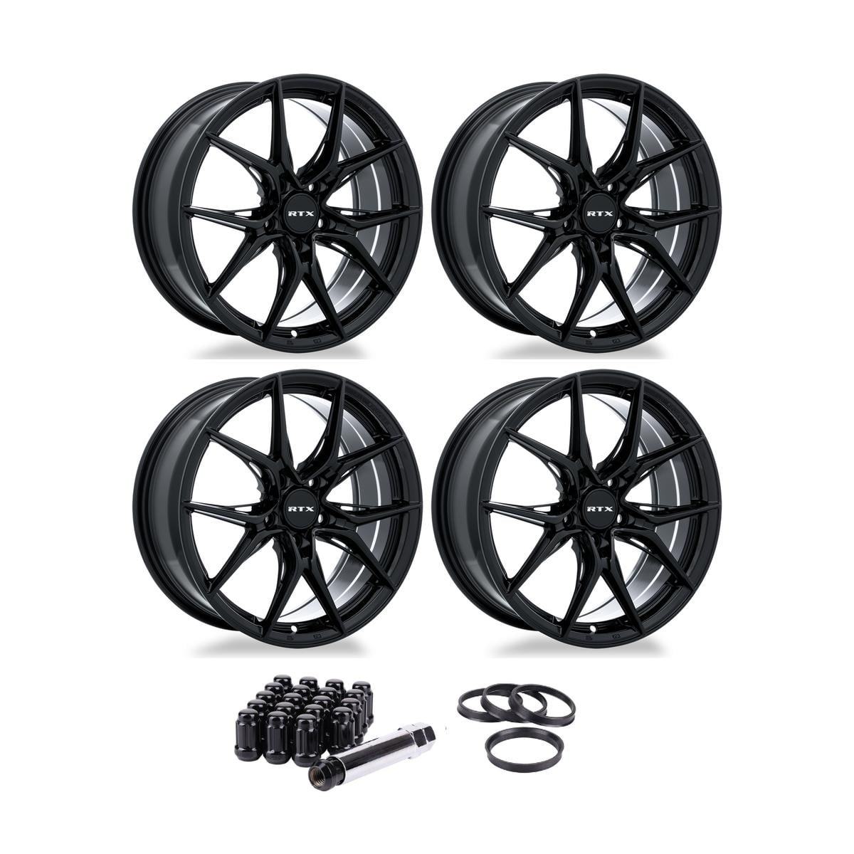 19 Inch Black Rims (Set of 4) for 2014-2015 Chevrolet Cruze, RTX 82843 ...