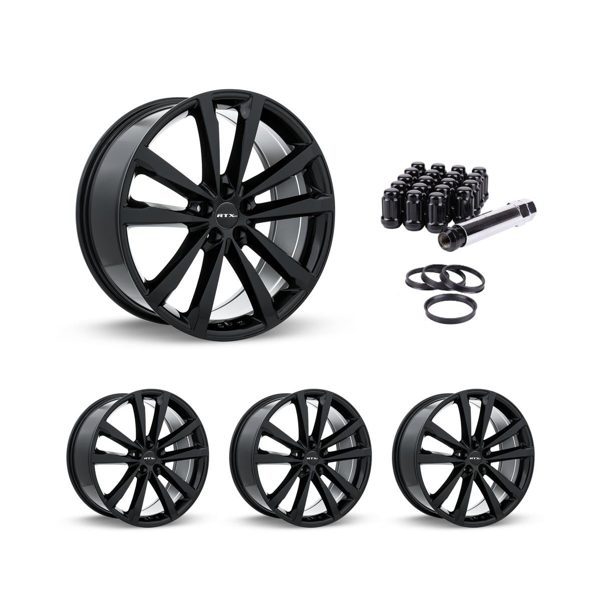 19 Inch Black Rims (Set of 4) for 2020-2024 Lincoln Corsair, RTX 82366 ...