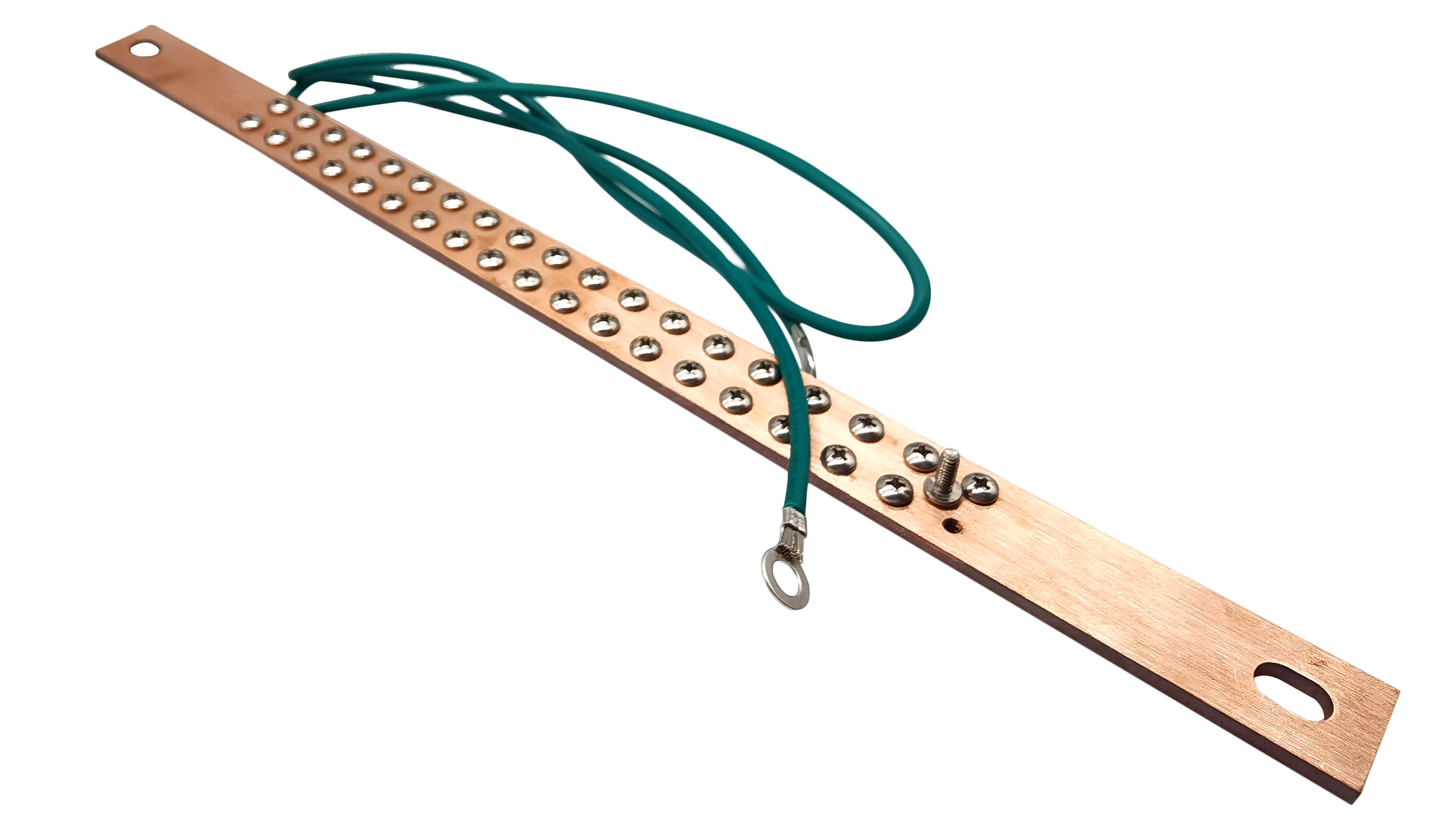 19 Inch Copper Bus Bar Kit with 4 foot UL Listed Grounding Cable for ...