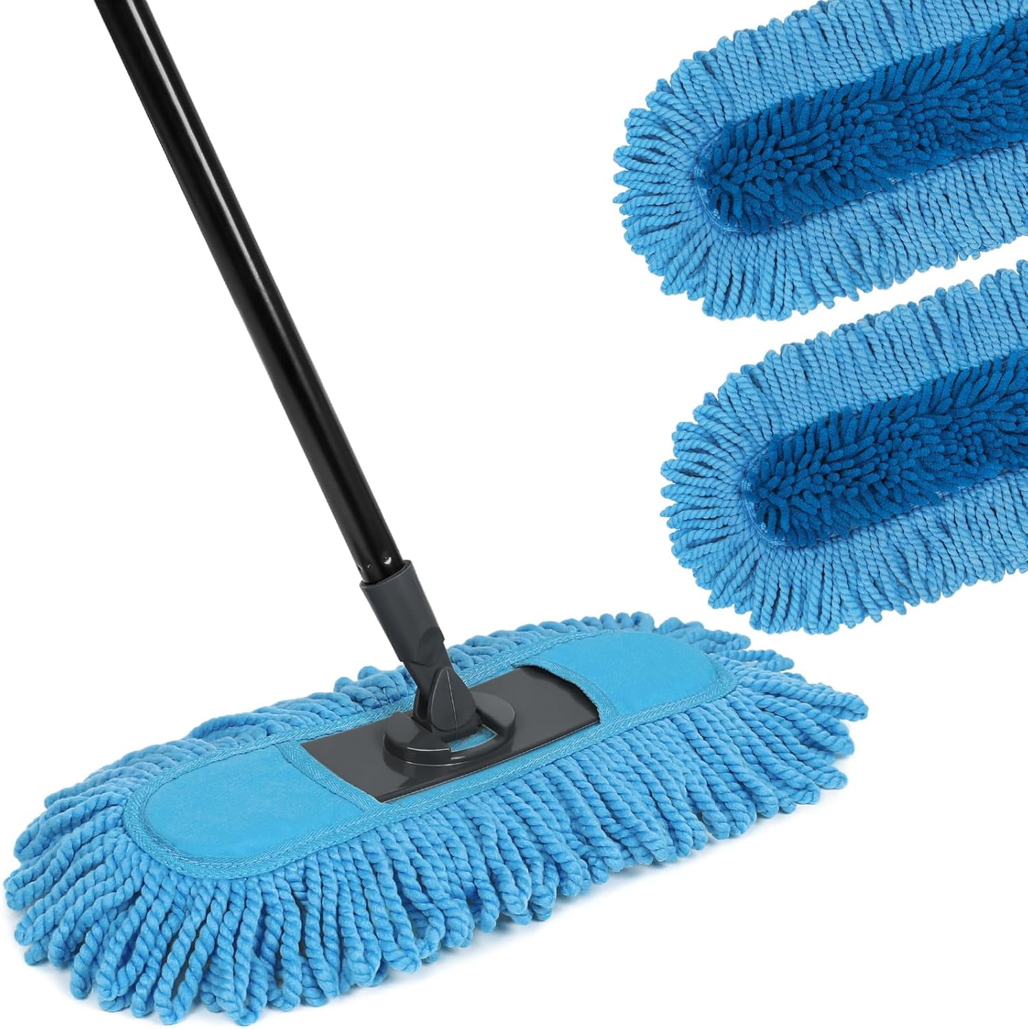 19 Inch Dust Mops for Floor Cleaning with 2 Mop Refill Pads Floor ...