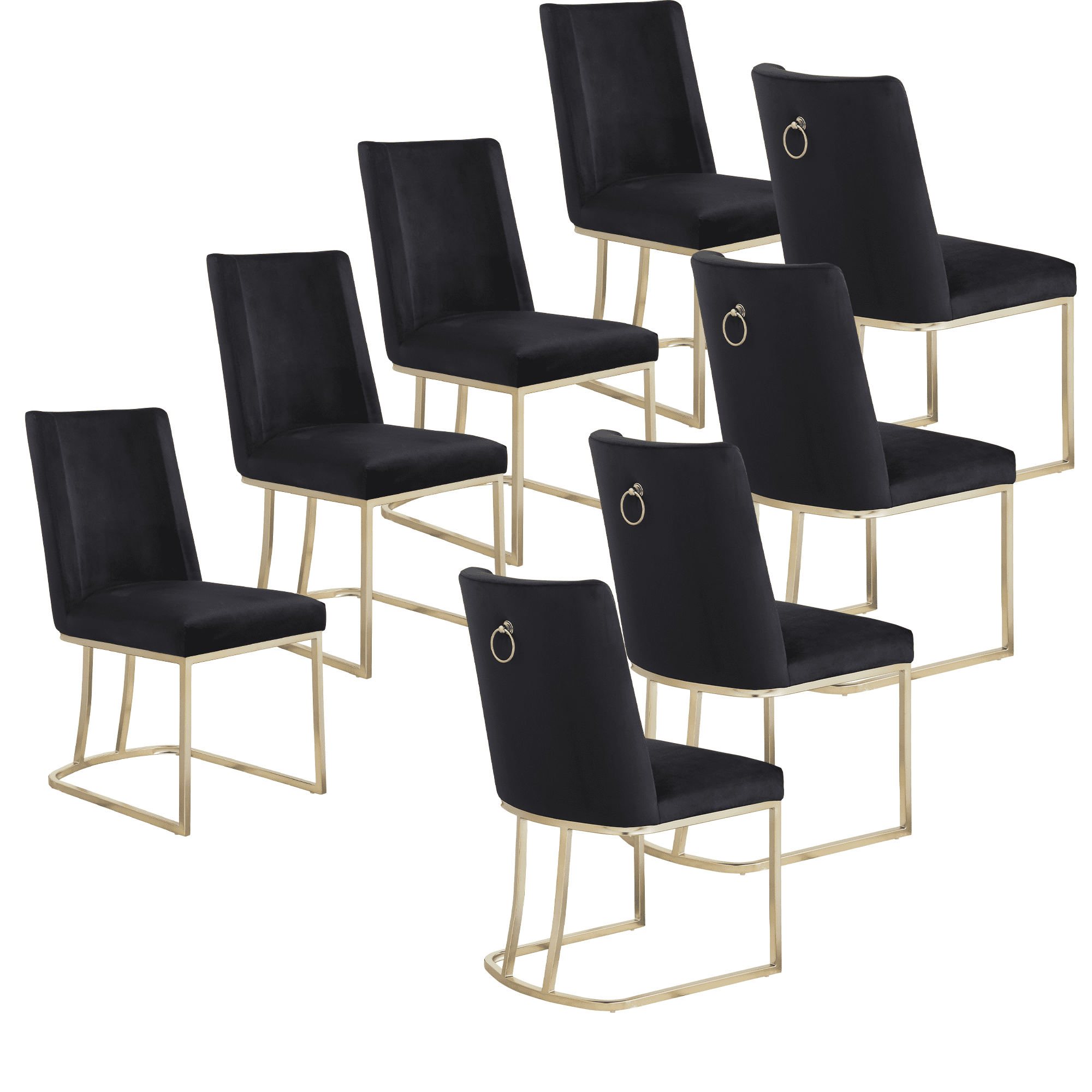 19 Inch Gold Metal Legs Velvet Dining Chairs, Modern Dining Chair with ...