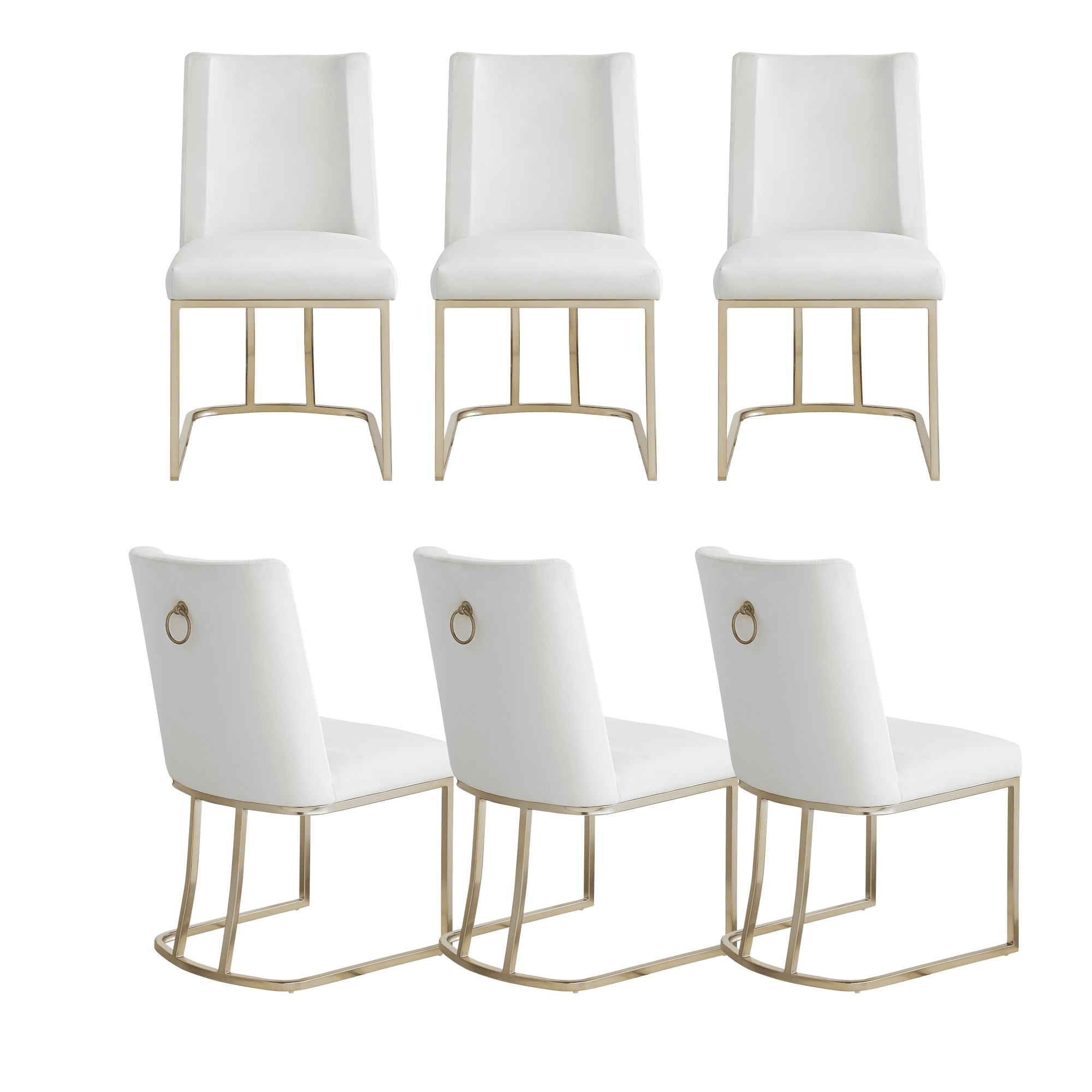 19 Inch Gold Metal Legs Velvet Dining Chairs, Modern Dining Chair with ...