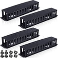 19 Inch Horizontal Cable Management Panel 4-Pack 12 Slot Rack Organizer ...